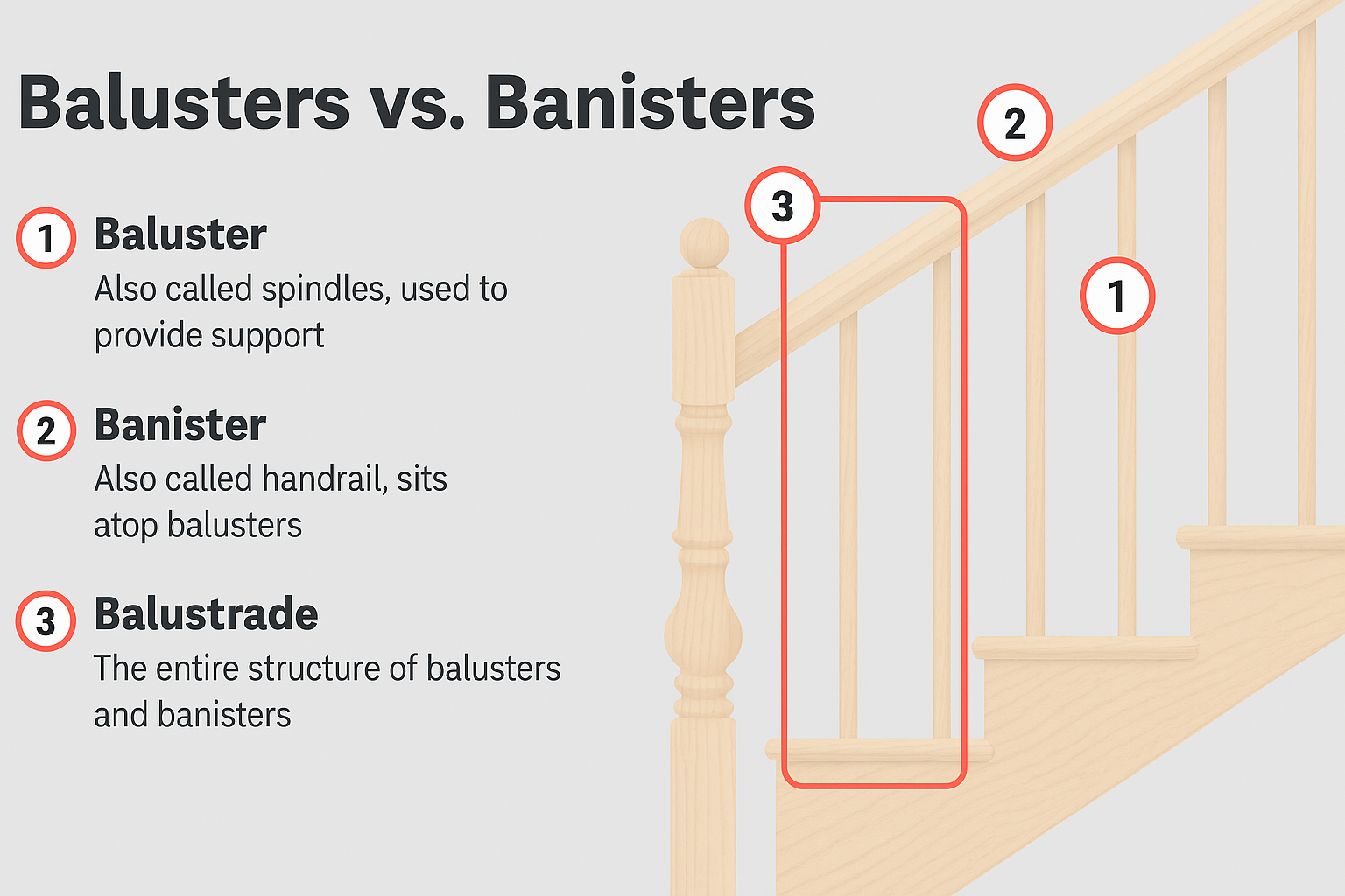 Handrail vs. Banister vs. Baluster: What’s the Difference? – FoxChase ...